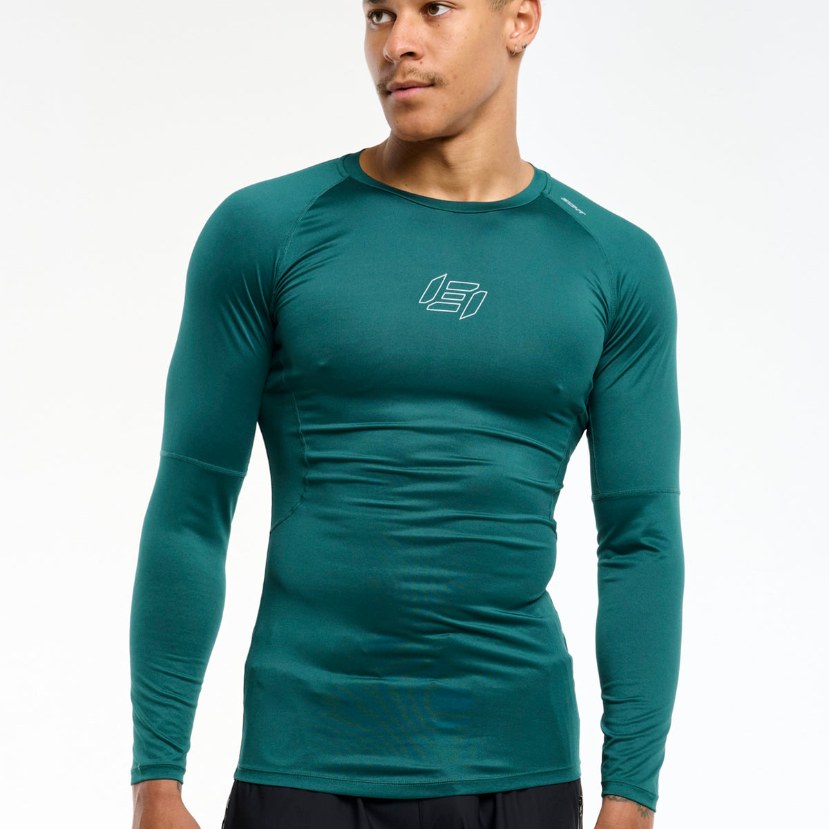 Compression Long Sleeve in Teal - High-Performance Athletic Fit