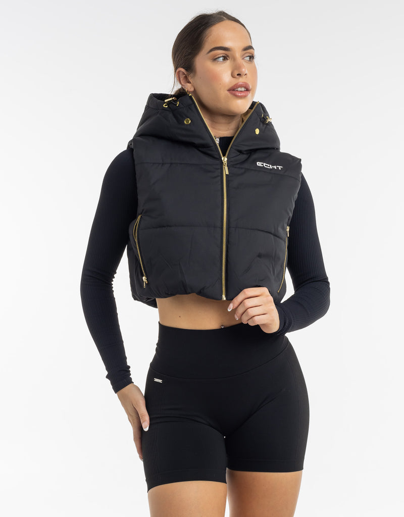 Shop Essentia Vest Jacket | Black Puffer Vest | ECHT