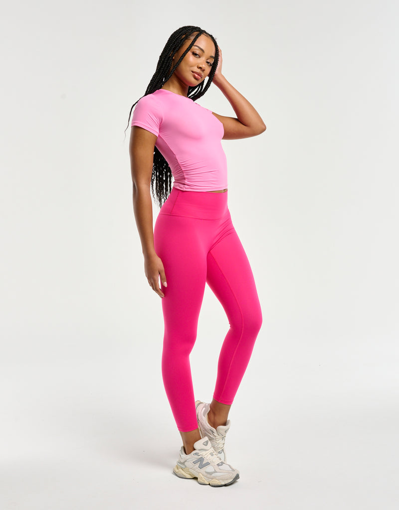 SmoothForm Ruched Sculpt Top in Pink | Seamless Smoothing Top with ...