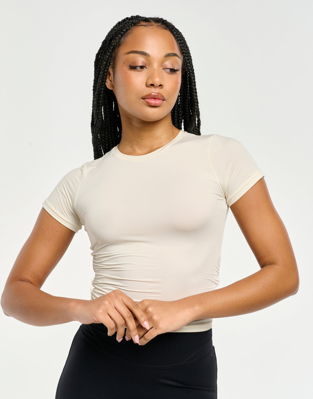 SmoothForm Ruched Sculpt Top in Taupe | Seamless Smoothing Top with ...
