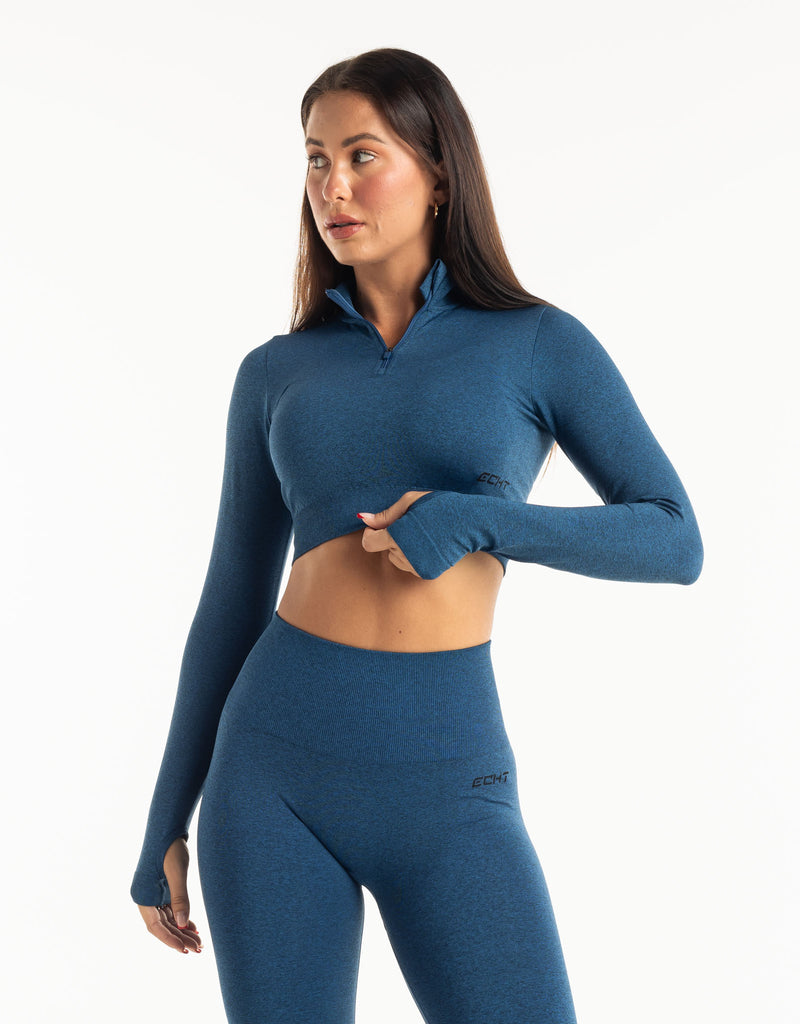 Echt Supreme Seamless Long Sleeve - Cobalt Blue | Women's Cropped ...