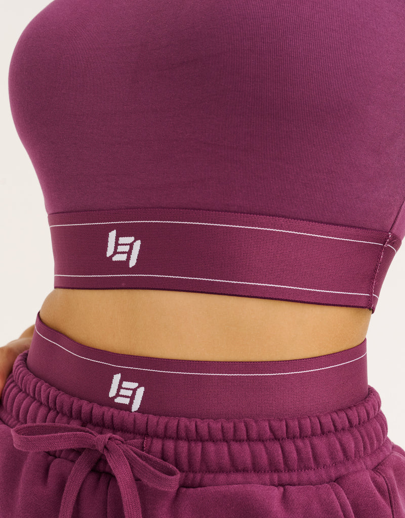 Bubble Banded Top | Gym Crop Top Tan | ECHT
