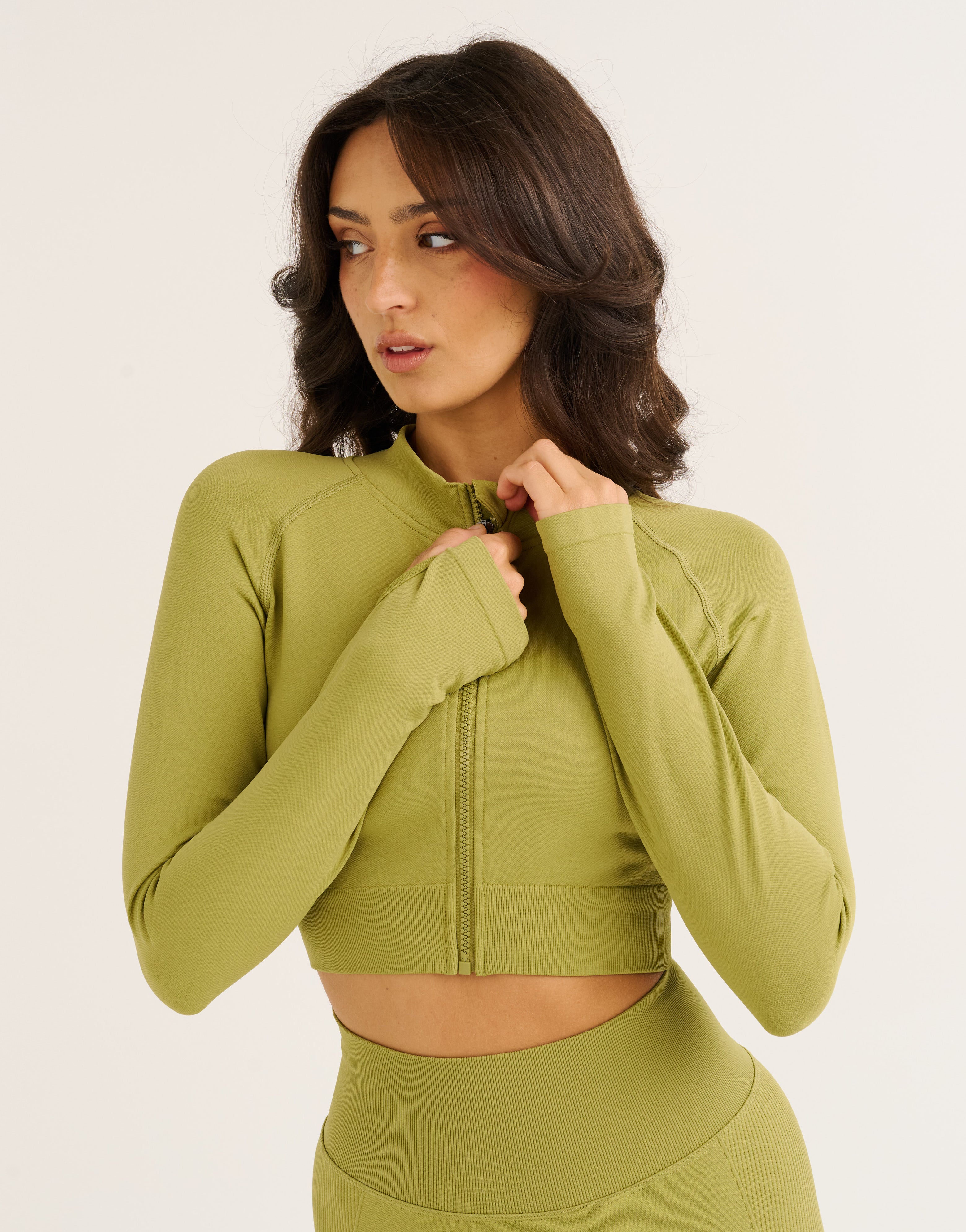 Arise Essential Zip-Up Long Sleeve - Olive